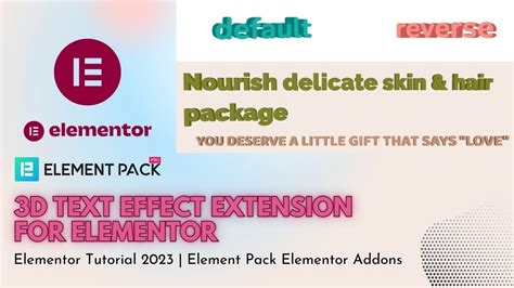 3d text effect extension for elementor elementor tutorial 2023 youtube