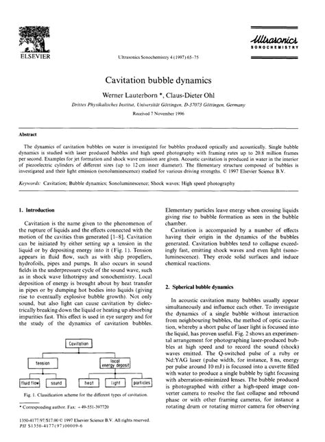 Pdf Cavitation Bubble Dynamics