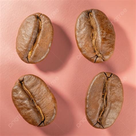 Gambar Latar Belakangbiji Kopi Pada Latar Belakang Merah Jambu Kopi