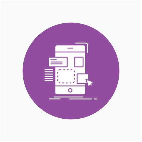 Drag Mobile Design Ui Ux White Glyph Icon In Circle Vector Button Illustration 13345588