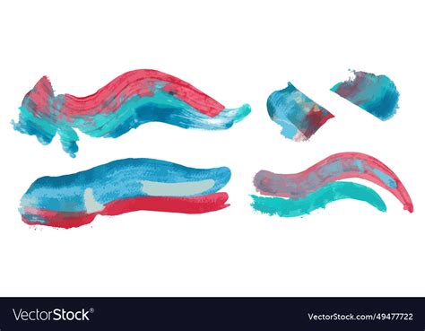 Set Of Brush Strokes Abstract Flowing Royalty Free Vector