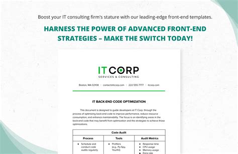 IT Back End Code Optimization Template In Word PDF Google Docs Download Template Net