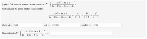 Solved Point Calculate The Inverse Laplace Transform Chegg