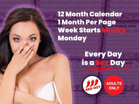 Adult Sex Calendar 2025 2026 Printable Calendar With Sex Themed Days Start The New Year