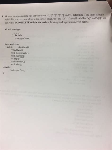 solved given a string containing just the characters