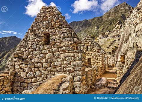 Machu Picchu Peru Remains Of House Walls Inside Machu Picchu Unesco
