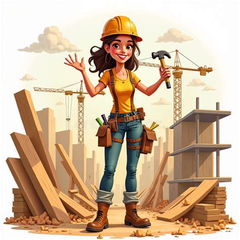 Girl Construction Worker Cartoon 4400 Female Construction Manager
