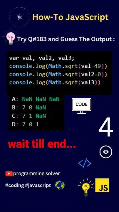 How To Code Javascript Q183 Try Solve And Guess The Output Shorts Coding Programming