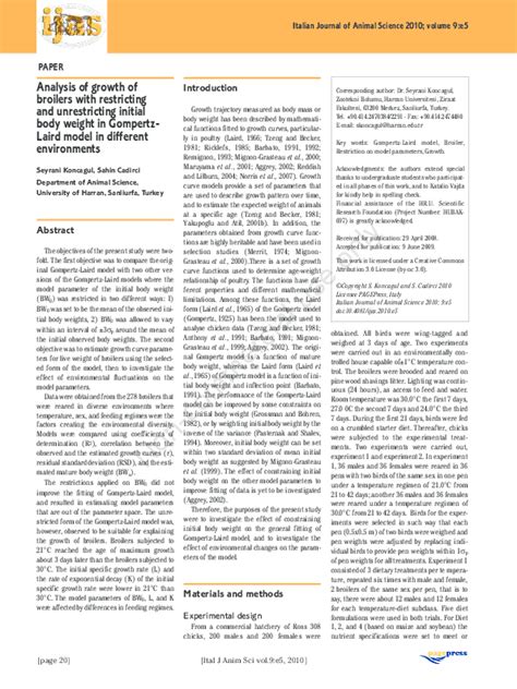 Pdf Analysis Of Growth Of Broilers With Restricting And Unrestricting Initial Body Weight In Pdf Analysis Of Growth Of Broilers With Restricting And Unrestricting Initial Body Weight In