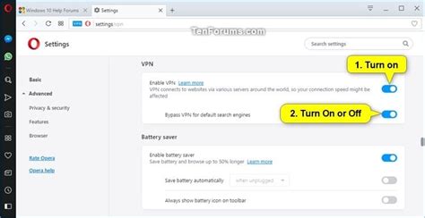 enable and use free built in vpn in opera browser tutorials