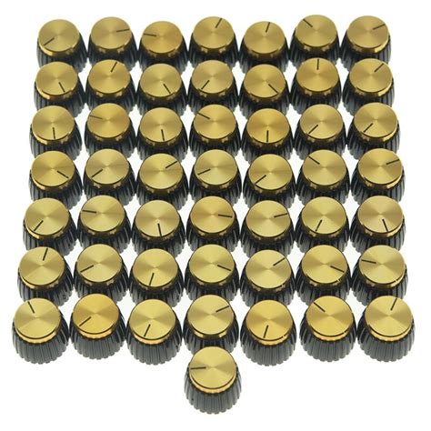 50pcs Guitar Amp Amplifier Knobs Black With Gold C Vicedeal