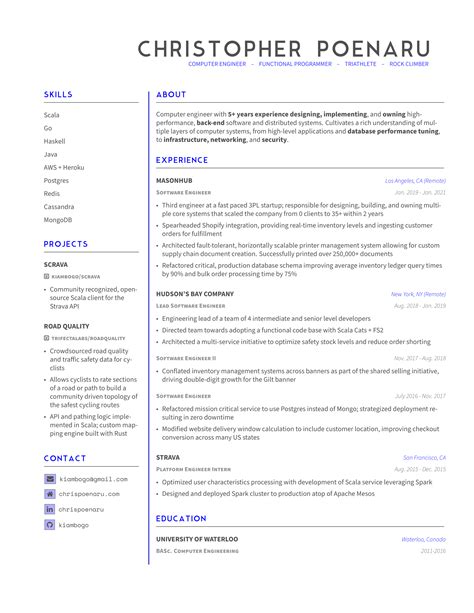 GitHub Kiambogo Soft Cv LaTeX Template Of A Software Engineer Focused CV