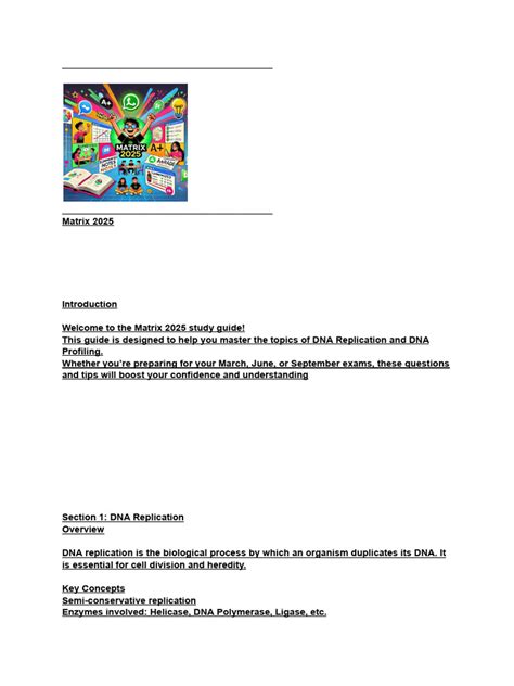 Matrix Exam Guide Questions Pdf Dna Replication Dna Matrix Exam Guide Questions Pdf Dna Replication Dna