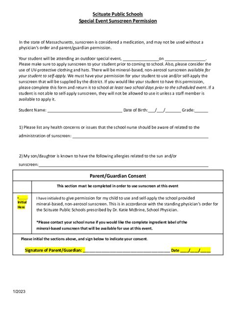 Fillable Online Special Event Sunscreen Permission Fax Email Print
