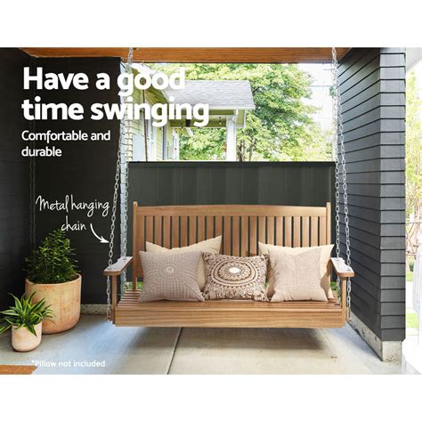 Gardeon Porch Swing Chair With Chain Outdoor Furniture Wooden Bench 2