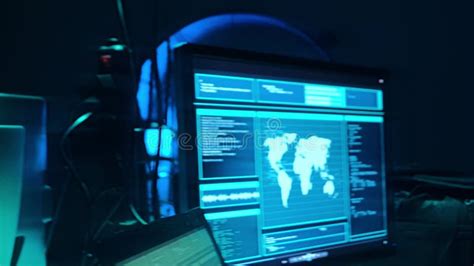 Wanted Hackers Coding Virus Ransomware Using Laptops And Computers In