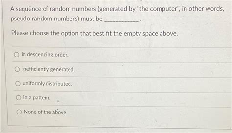 solved a sequence of random numbers generated by the