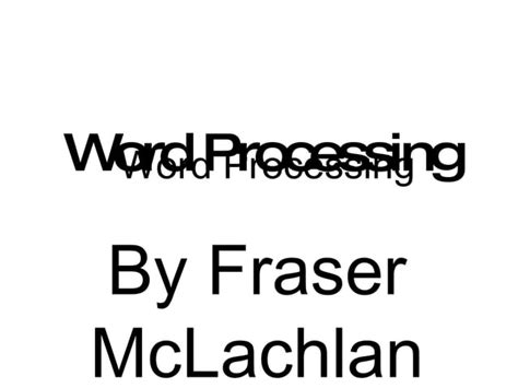 Word Processor Ppt