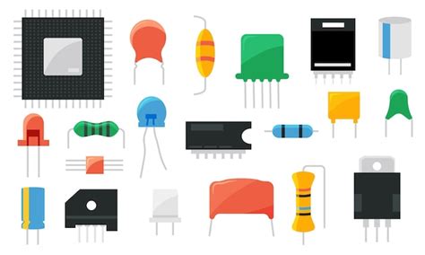 Premium Vector Electric Circuit Component Capacitor Transistor Resistor Conductor
