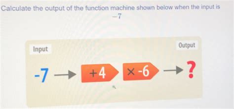 solved calculate the output of the function machine shown below when