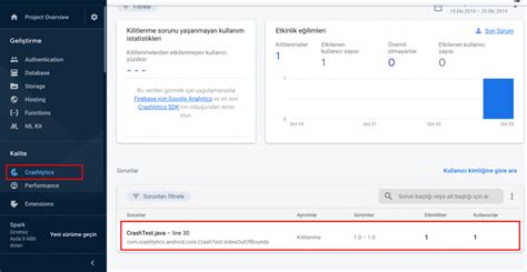 android firebase crashlytics kurulumu hata analizi kotlin webde