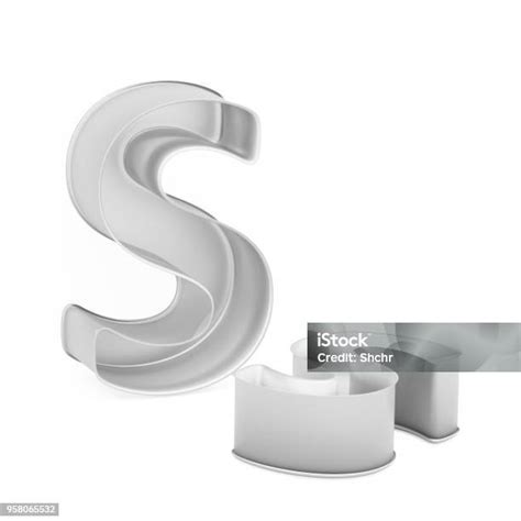 금속 제빵 자본과 흰색 배경에 글자 S 같은 소문자의 케이크 팬 또는 쿠키 커터 세트 0명에 대한 스톡 사진 및 기타 이미지 0명 3차원 형태 강철 Istock