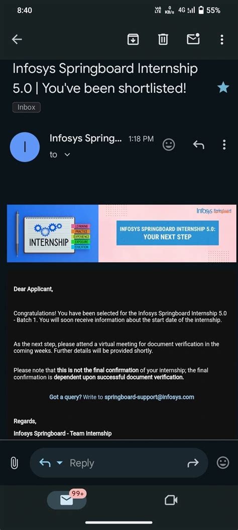 samarth kasar on linkedin internship infosys learningexperience