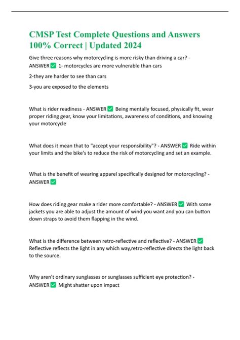 Cmsp Test Complete Questions And Answers 100 Correct Updated 2024