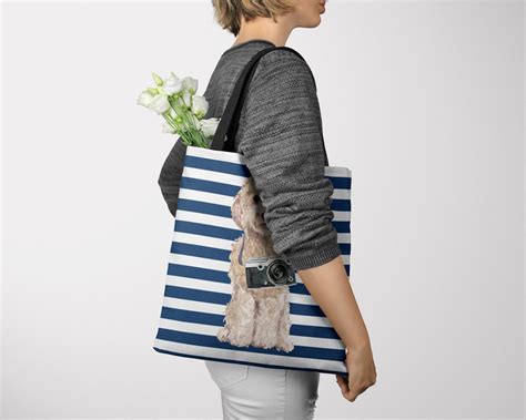 Champagne Cockapoo Dog Tote Bag Illustrated Dogs And 6 Travel Inspired