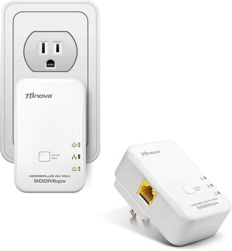 7inova Av500 Powerline Ethernet Adapter Kit For Wired Network Expanding Mini Plugandwork Power