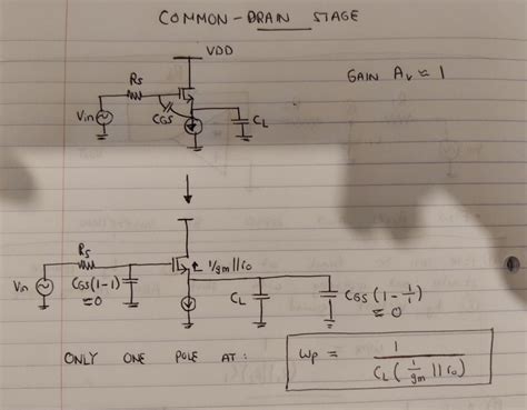 frequency cmos source follower pole location electrical engineering