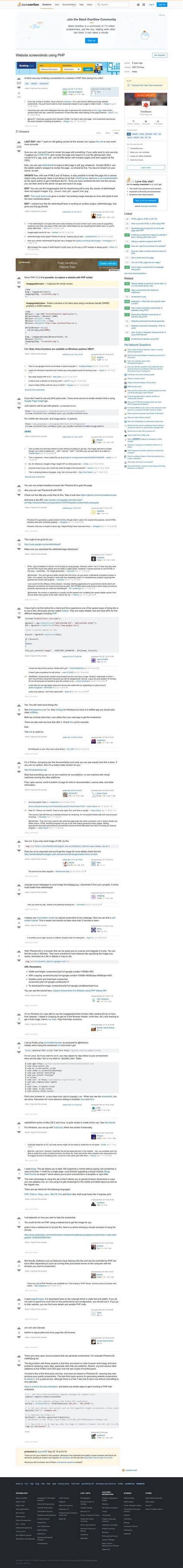Php Website Screenshots Stack Overflow