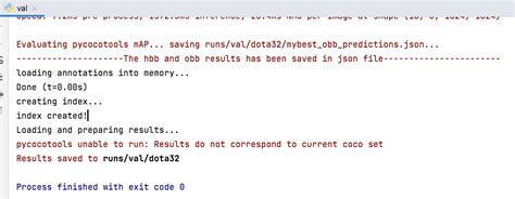 pycocotools unable to run results do not correspond to current coco