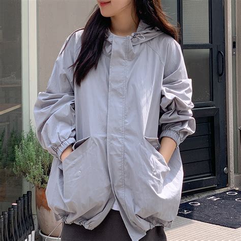 아더먼데이 빅사이즈📌유니섹스 오버사이징 후드 야상 남여공용 하이넥 코프코어 밑단스트링 가을신상 가을점퍼 후드 바람막이점퍼 윈드브레이커 오버사이즈 빅사이즈바람막이 하의실종