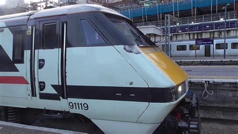 Lner Class 91119 Departure London Kings Cross For Edinburgh Waverley