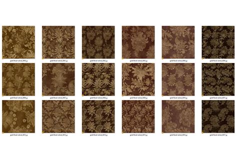 Gold Floral Velvet Digital Paper A Pattern Graphic By Digital Curio