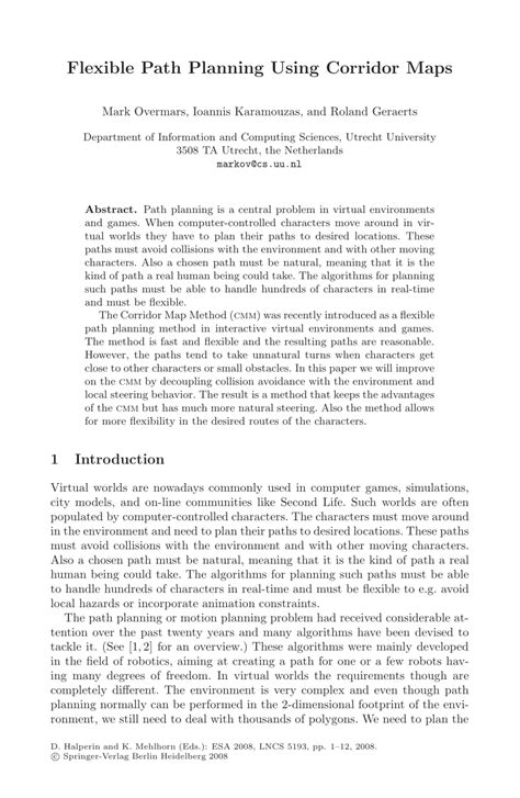 pdf flexible path planning using corridor maps