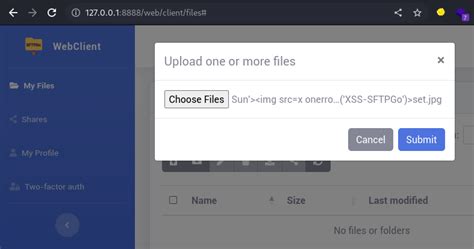 Stored Cross Site Scripting XSS Issue Drakkan Sftpgo GitHub