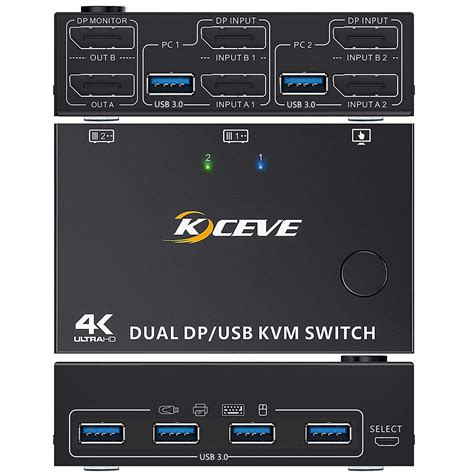 USB Dual DP KVM Kceve Com