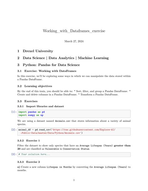 Solution Working With Dataframes Exercise Studypool