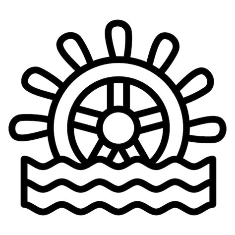 Premium Vector Vector Design Water Mill Icon Style