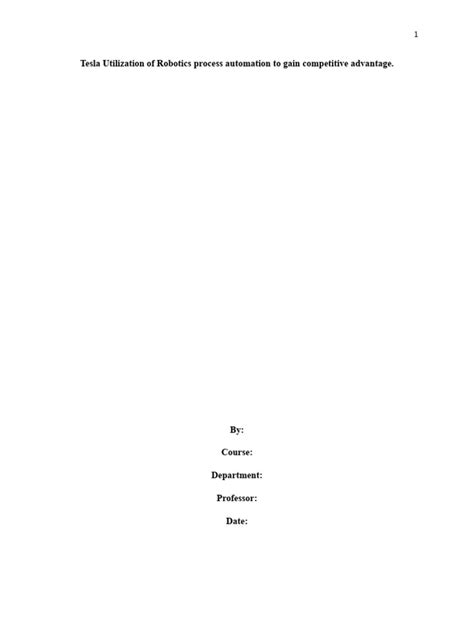 Tesla Utilization Of Robotics Process Automation Pdf Automation