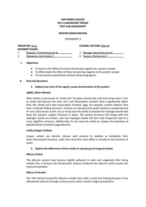 Experiment 2 Post Lab Assignment G3 A San Pedro College Mc 2