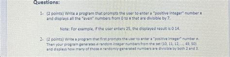 Solved 1 2 Points Write A Program That Prompts The User