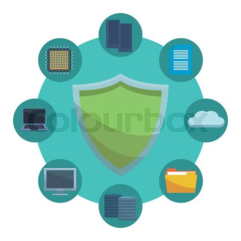 informatic security symbol and items stock vector colourbox