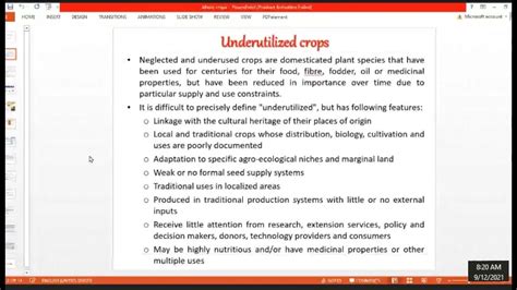 Class 30 Underutilized Crops Youtube