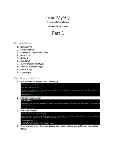 Modul Ionic Mysql Part 1 Pdf