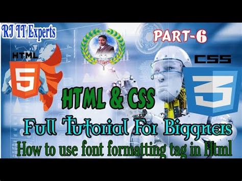 HTML tutorial for beginners with CSS part Font Formatting tag HTMLटयटरयल फर बगनरस with