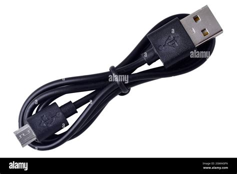 Usb Cable Isolated On White Background Stock Photo Alamy