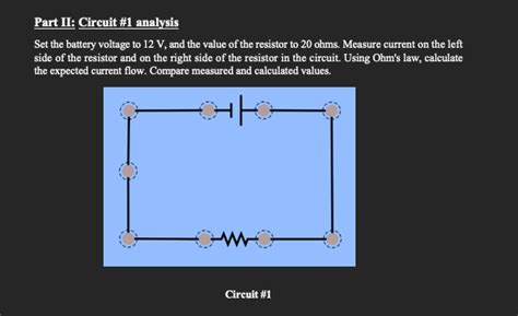 Solved Part II Circuit Analysis Set The Battery Voltage Chegg